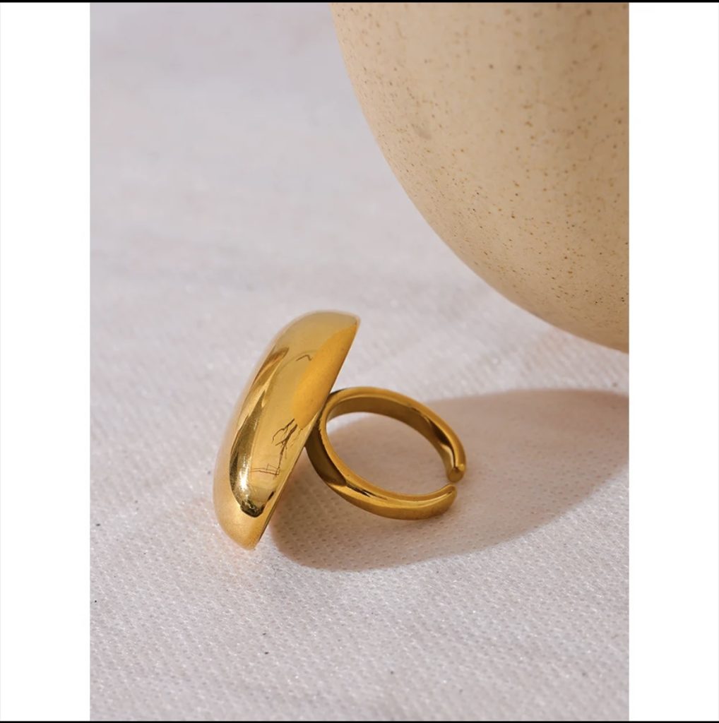 Anillo chapa grande aceroinox - Cleopatra