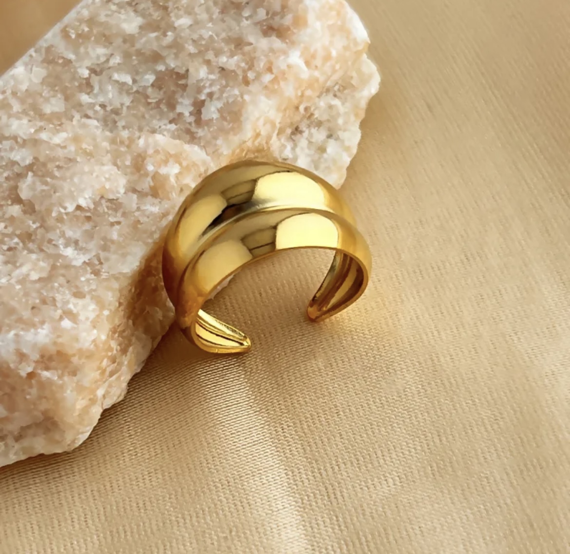 Anillo acero inoxidable dorado ajustable - Cleopatra