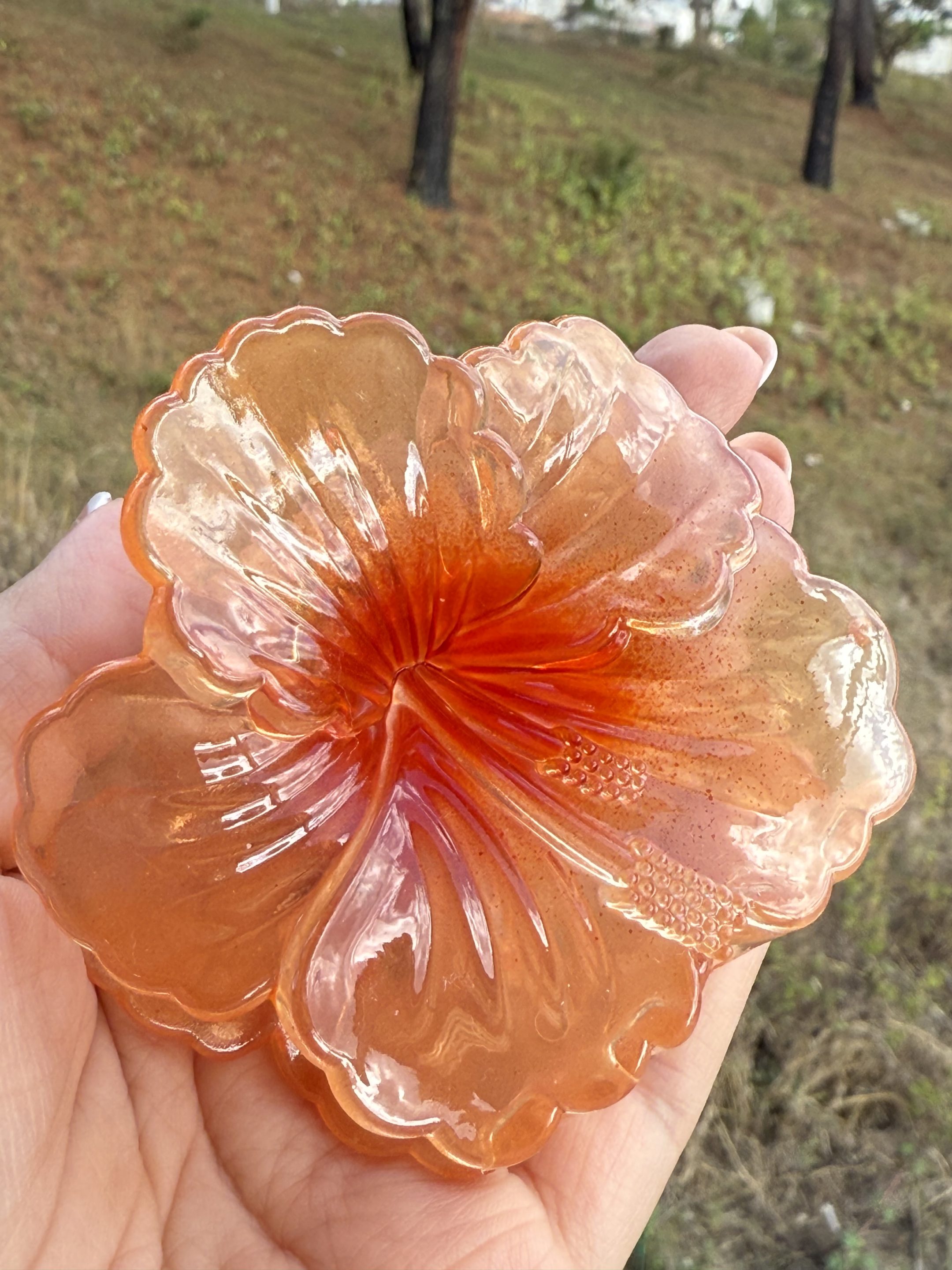 Ganchtitos (pinza) flor LILO naranja - Cleopatra