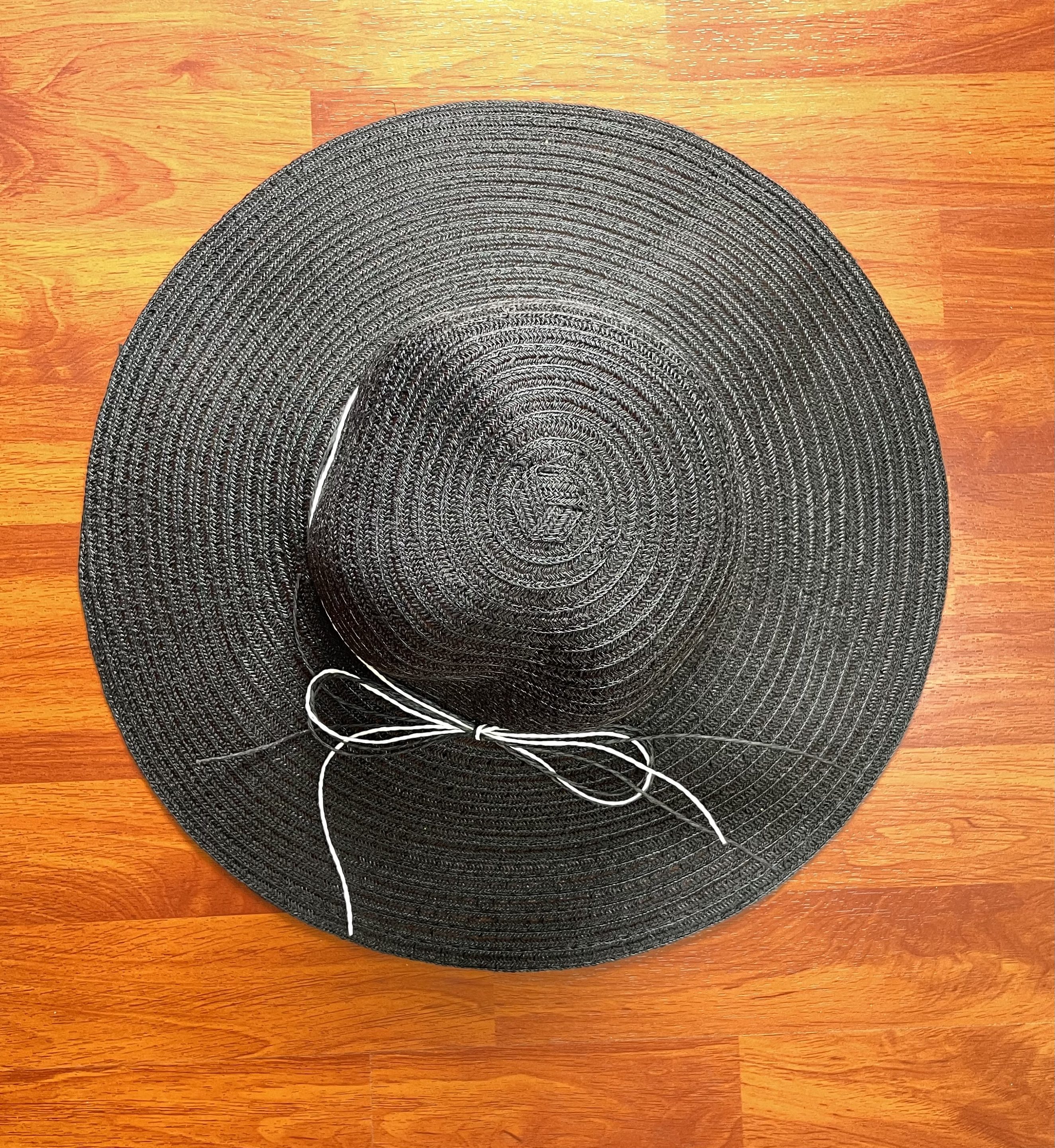 Sombrero fibra plástica negro - Cleopatra