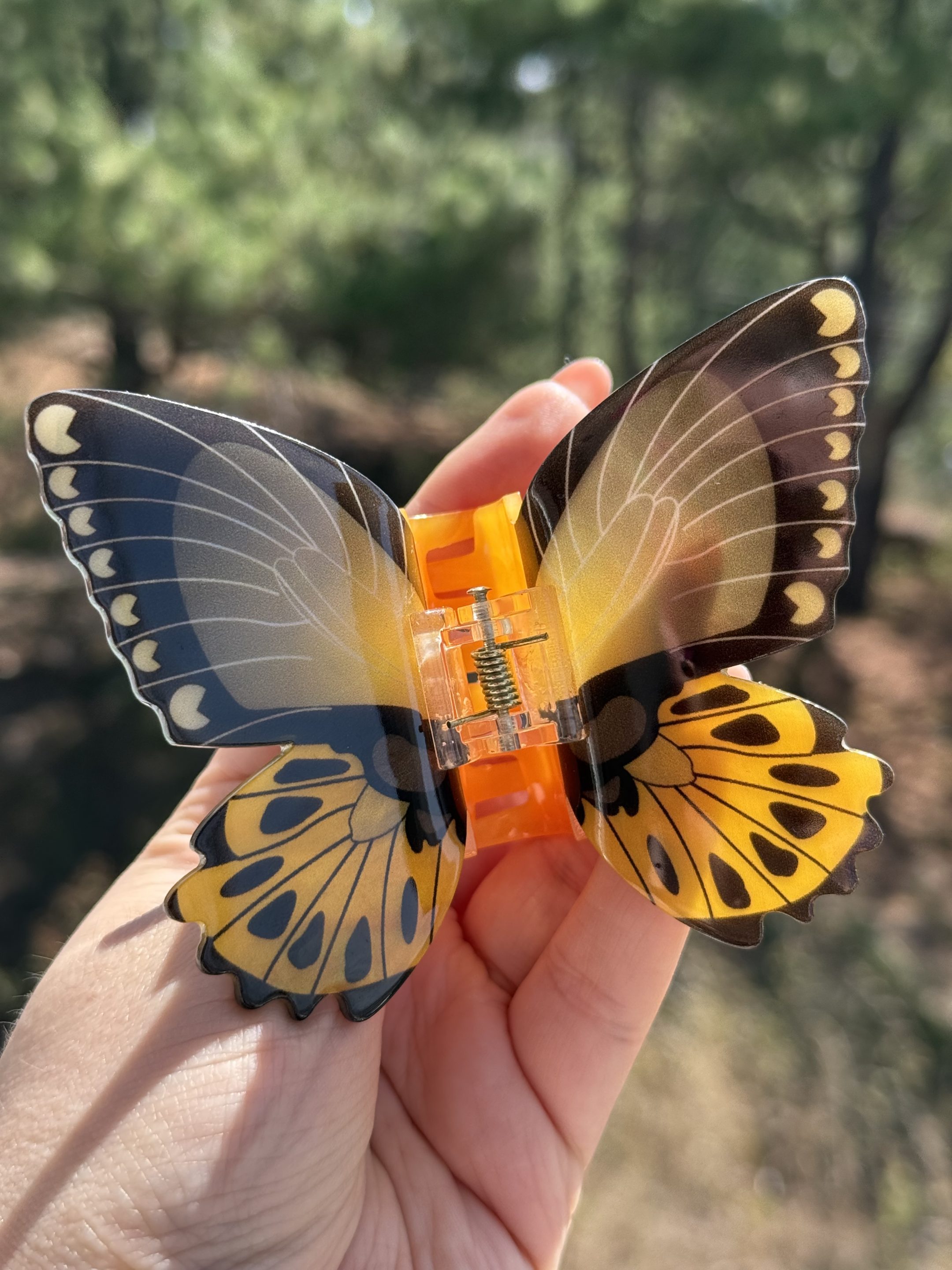 Gancho (pinza) coreano mariposa amarilla - Cleopatra